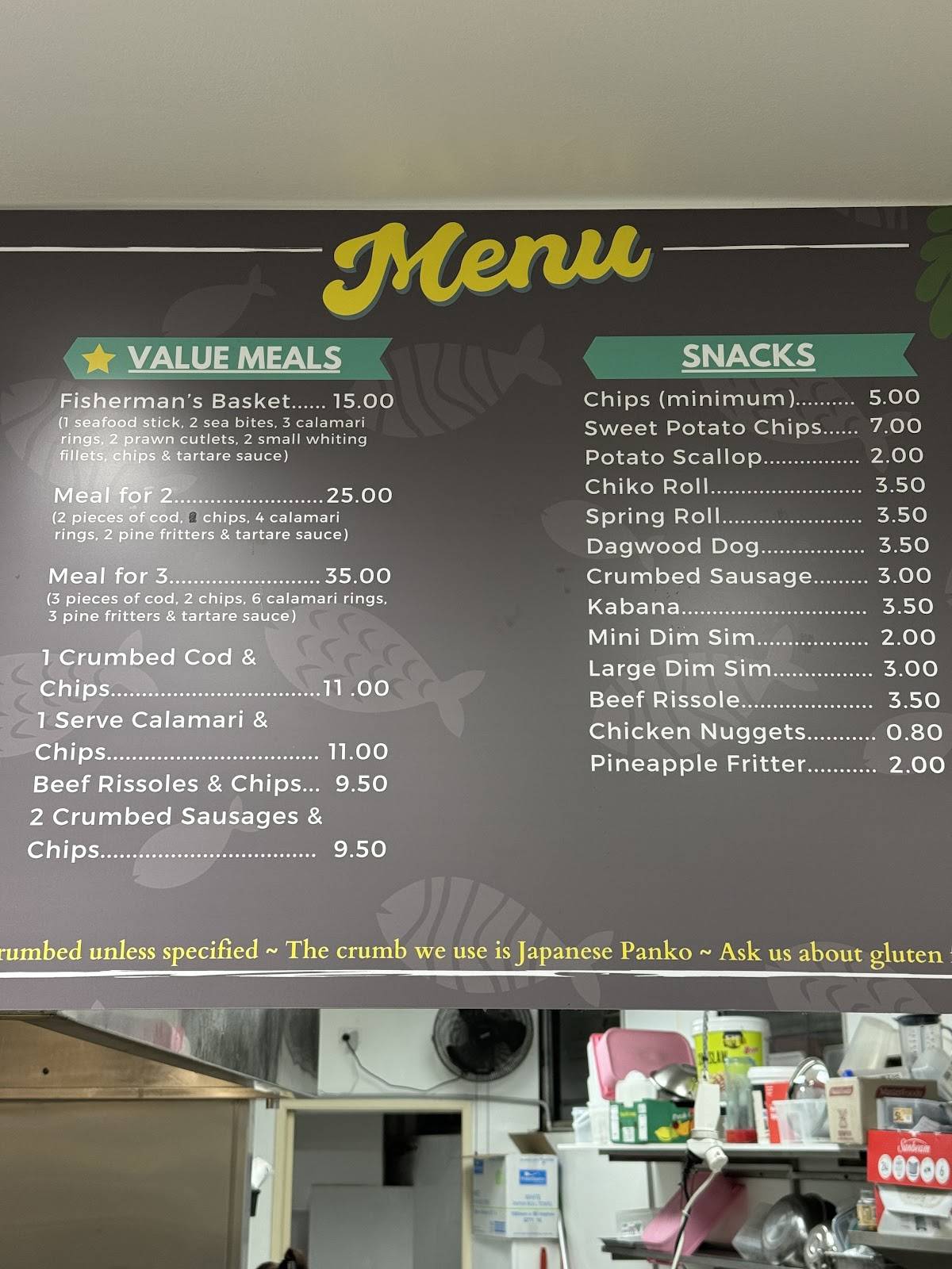 Menu at FISH ISLE restaurant, Graceville
