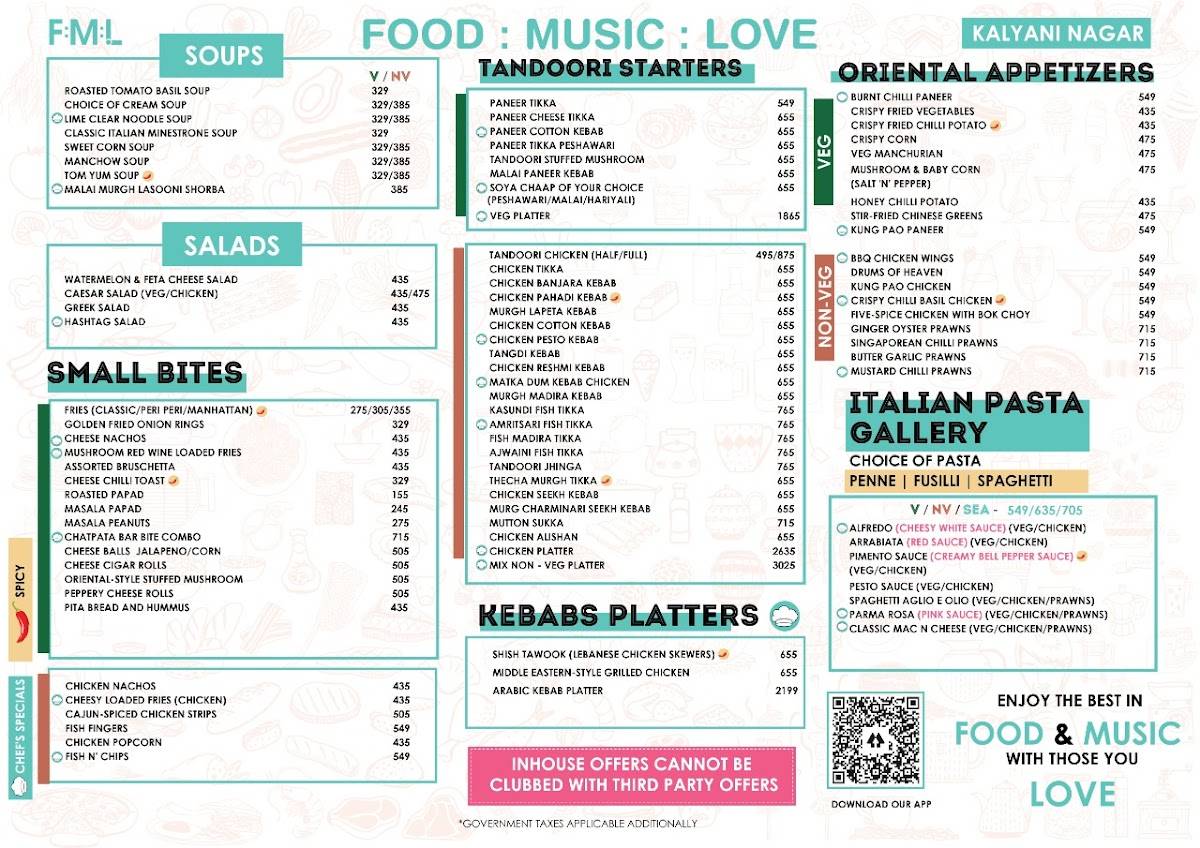 Menu at FML- Food Music Love (Kalyani Nagar), Pune, Rooftop