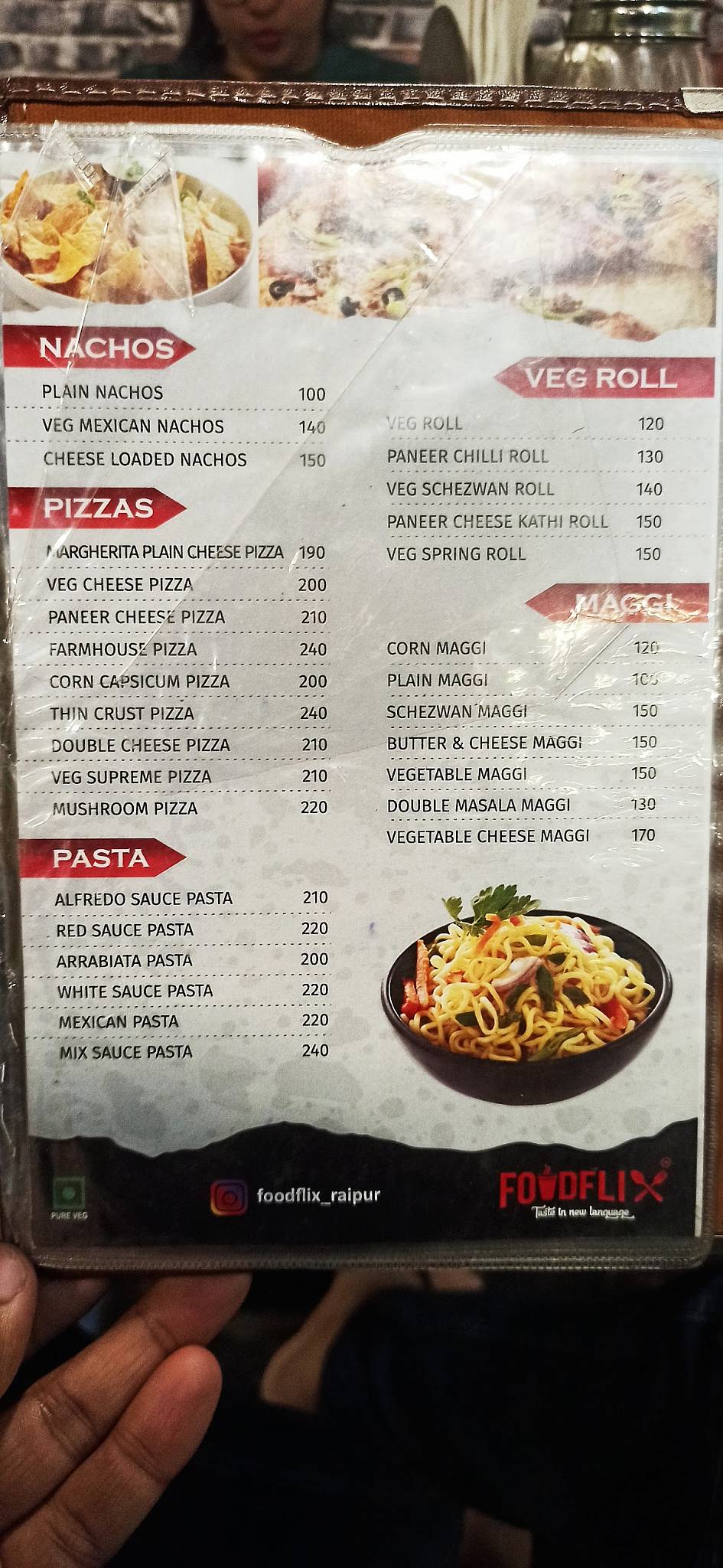 Menu at FOODFLIX, Raipur