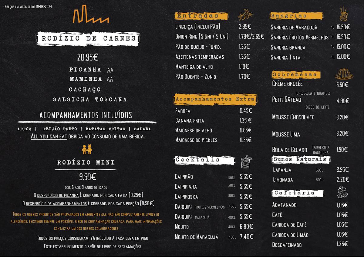 Menu em Fábrica da Picanha - Odivelas restaurante, Odivelas
