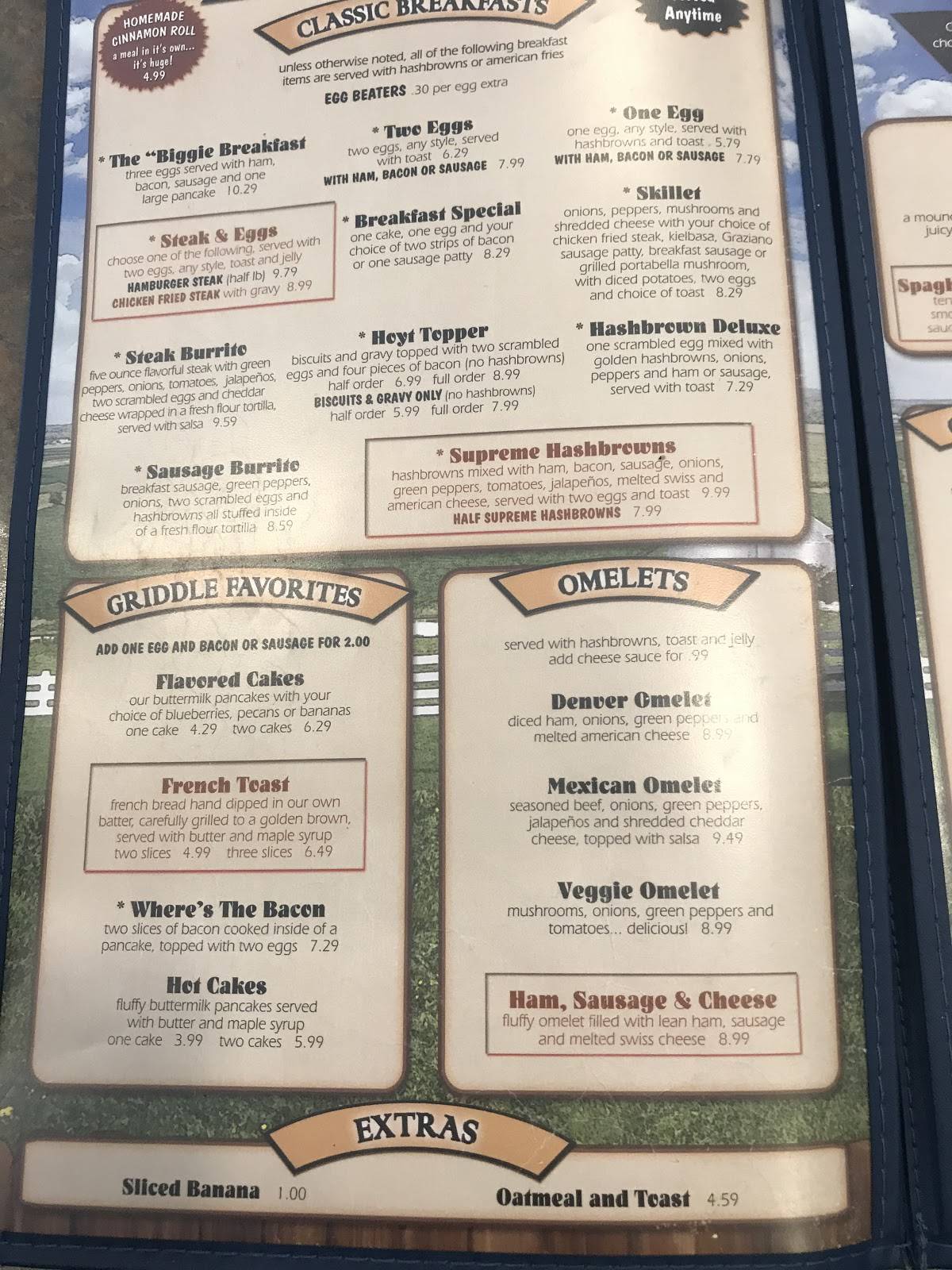 Menu at Family Table restaurant, Osceola