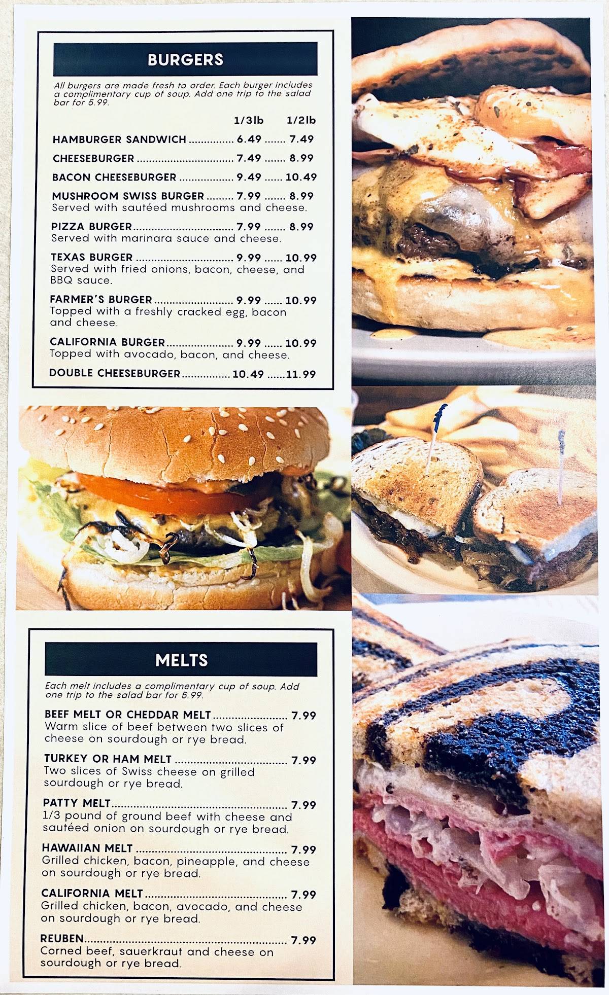 Menu at Farmers Café cafe, Farmer City