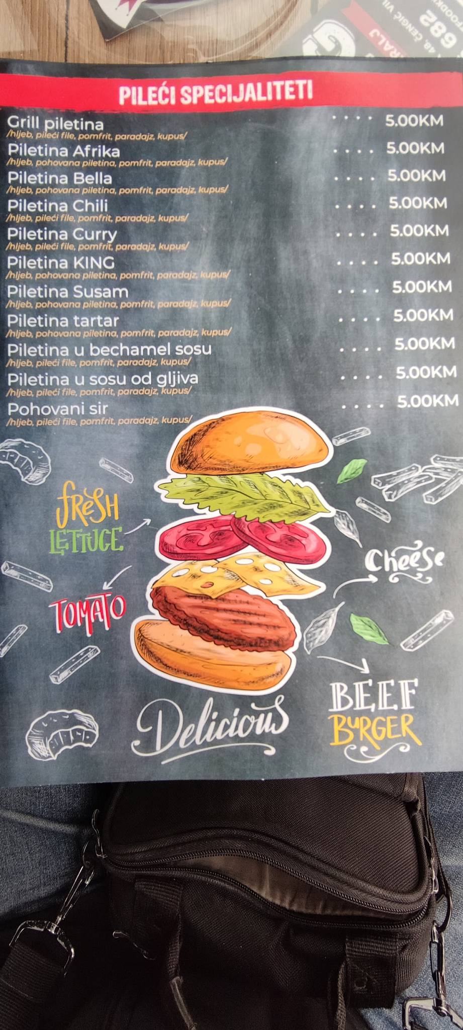 Speisekarte von Fast Food KING 3, Sarajevo