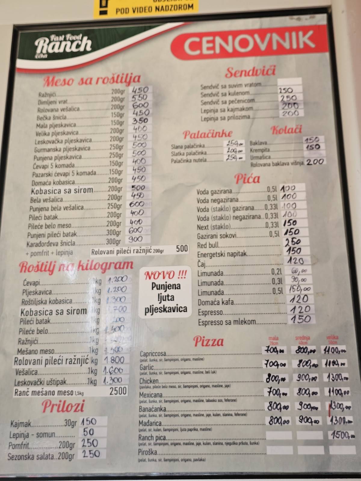 Menu at Fast Food Ranc, Ecka