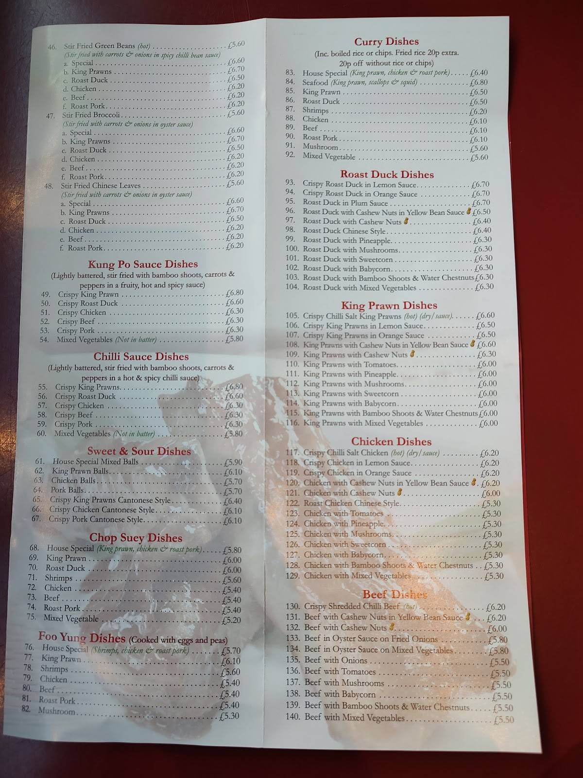 Menu at Canton House fast food, Daventry