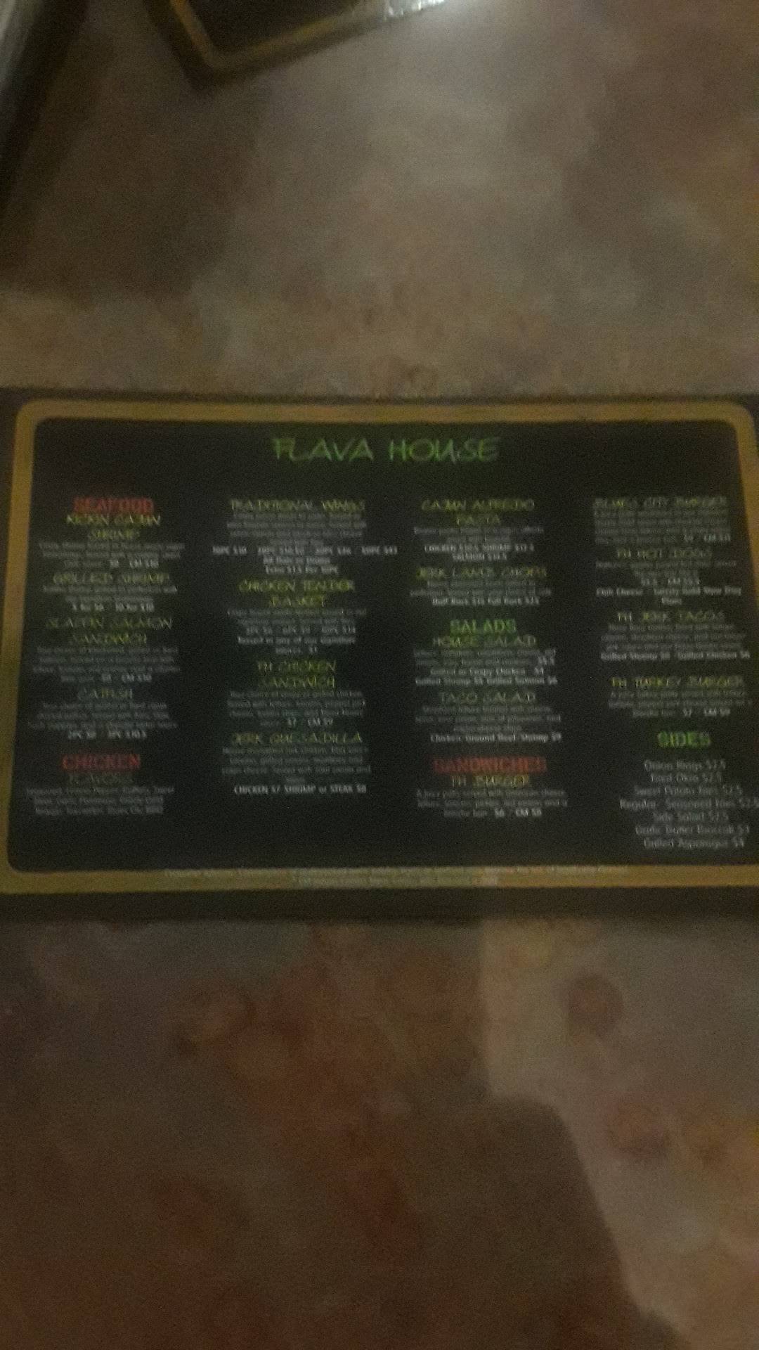 Menu at Flava House Restaurant, Memphis, Quince Rd