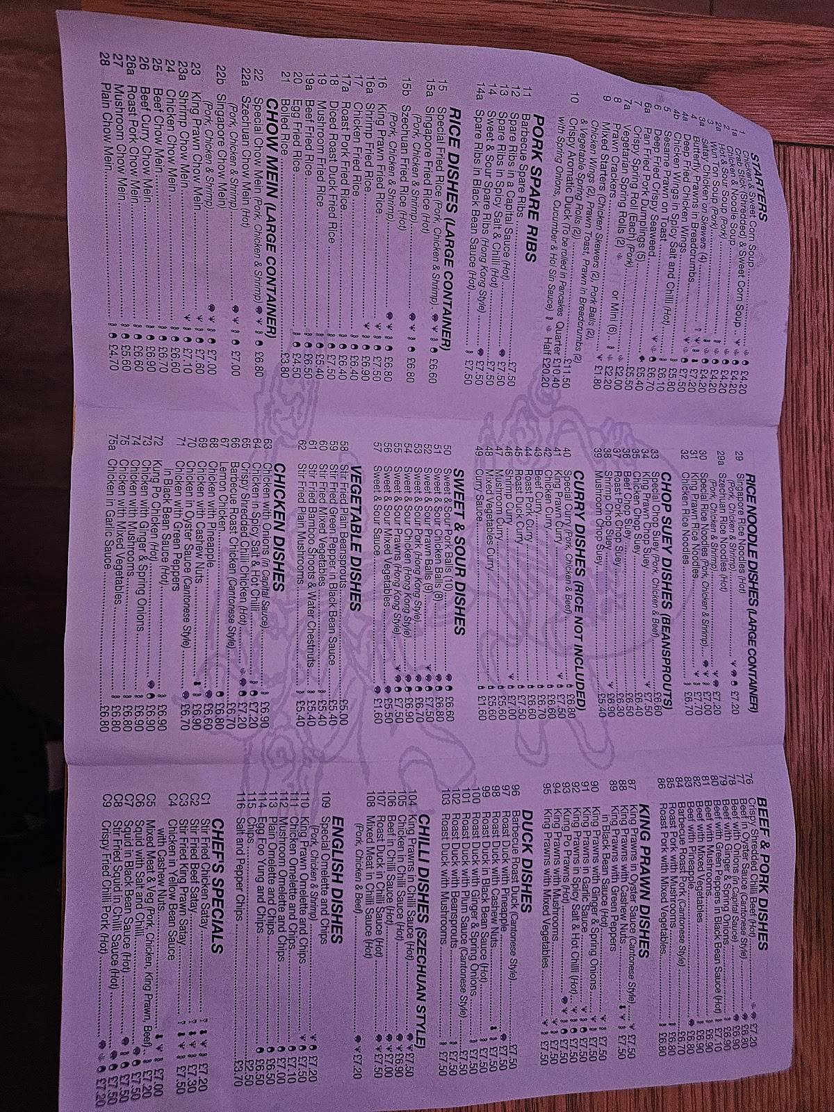 Menu at Food Angels Chinese Takeaway fast food, Carshalton, 360 ...