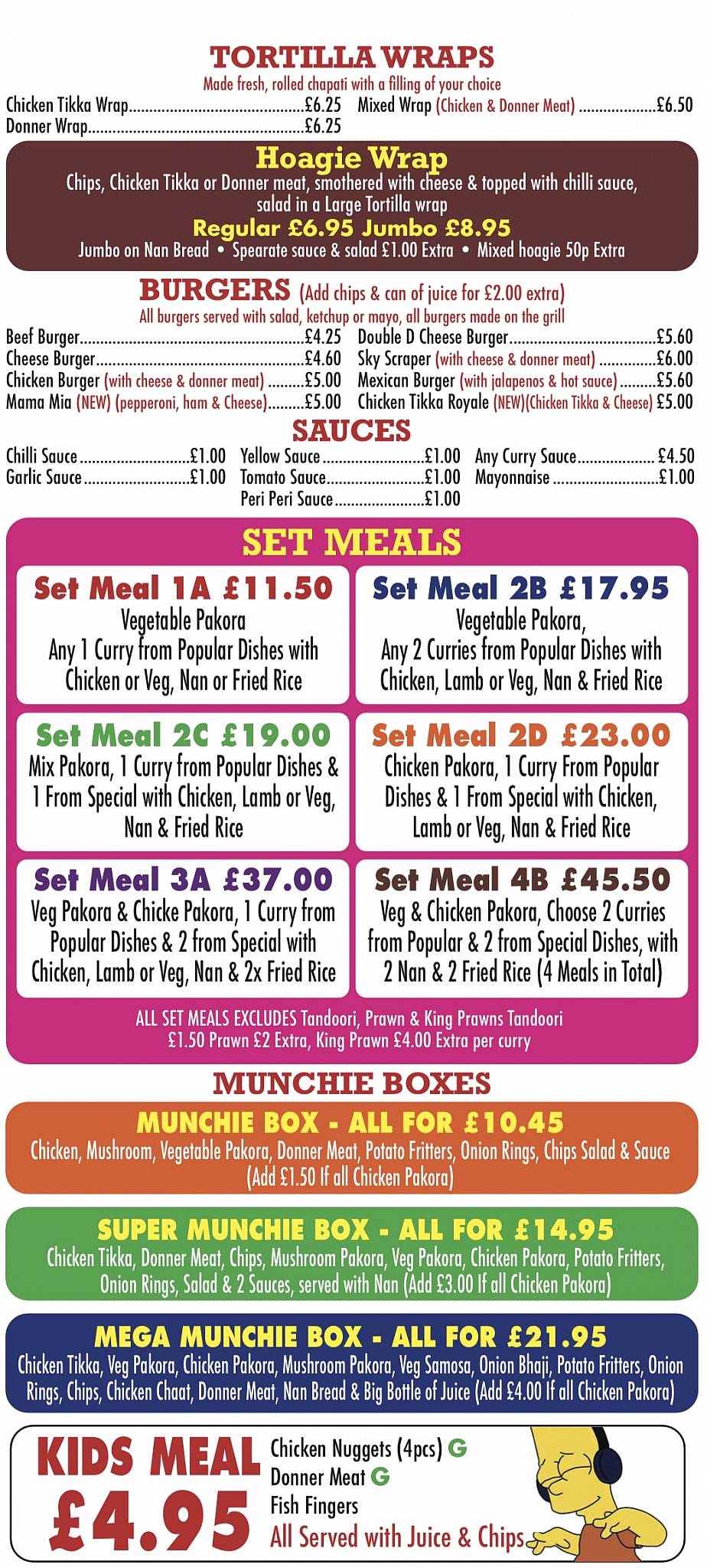 Menu at Spice Of India fast food, Dalgety Bay