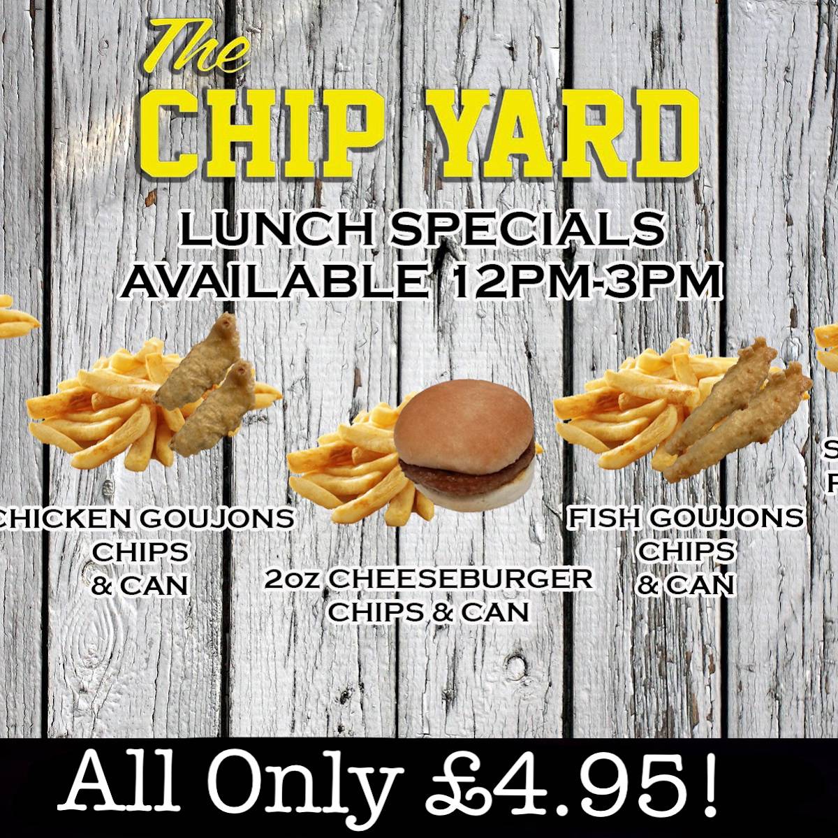 Menu at The CHIP YARD restaurant, Whiteabbey, 556 Shore Rd