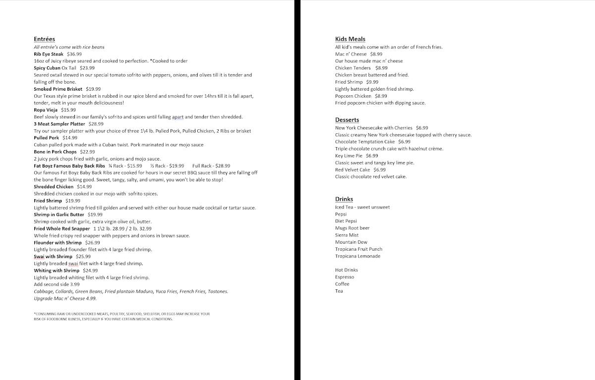 Menu at Fat Boyz Fire Pit restaurant, Chesapeake, 805 N Battlefield ...