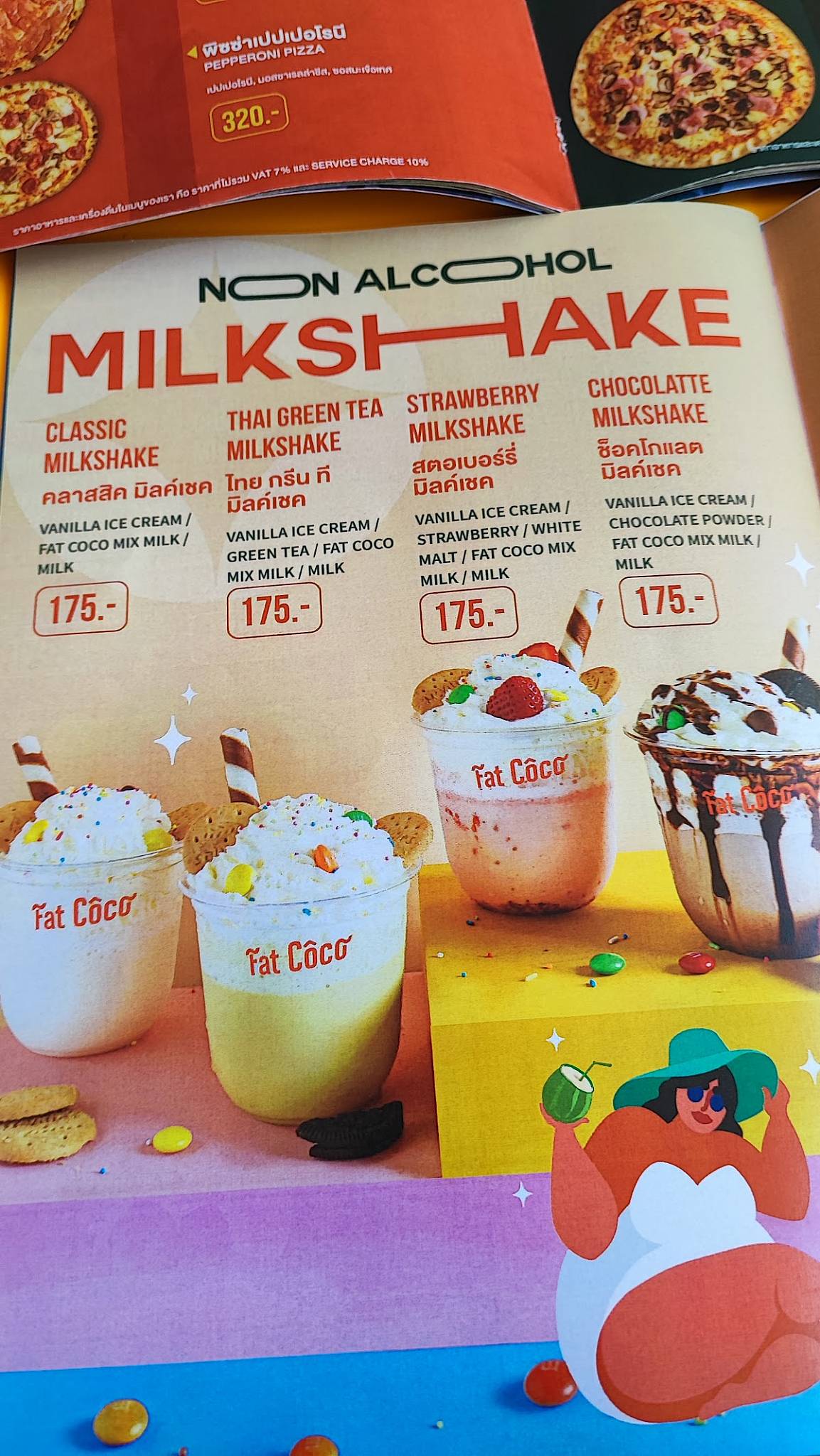 Menu at Fat Coco Seafood Club, Pattaya City
