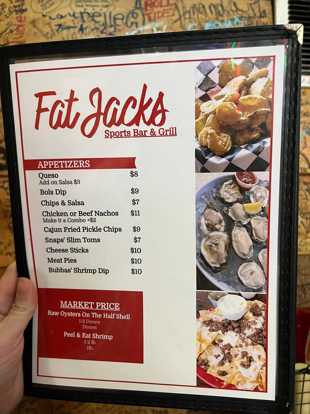 Menu at Fat Jacks pub & bar, Hot Springs