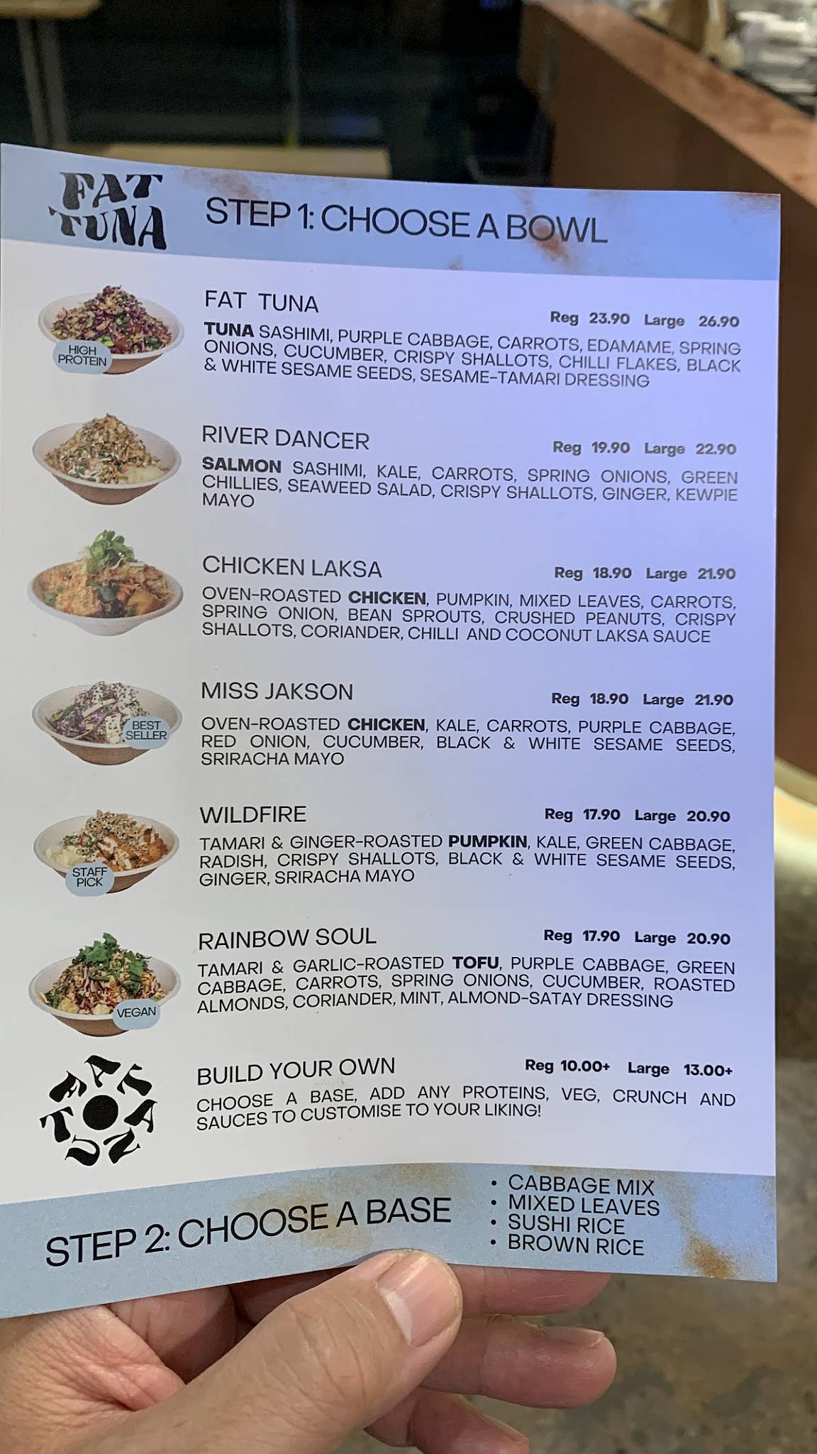 Menu at Fat Tuna restaurant, Darwin City