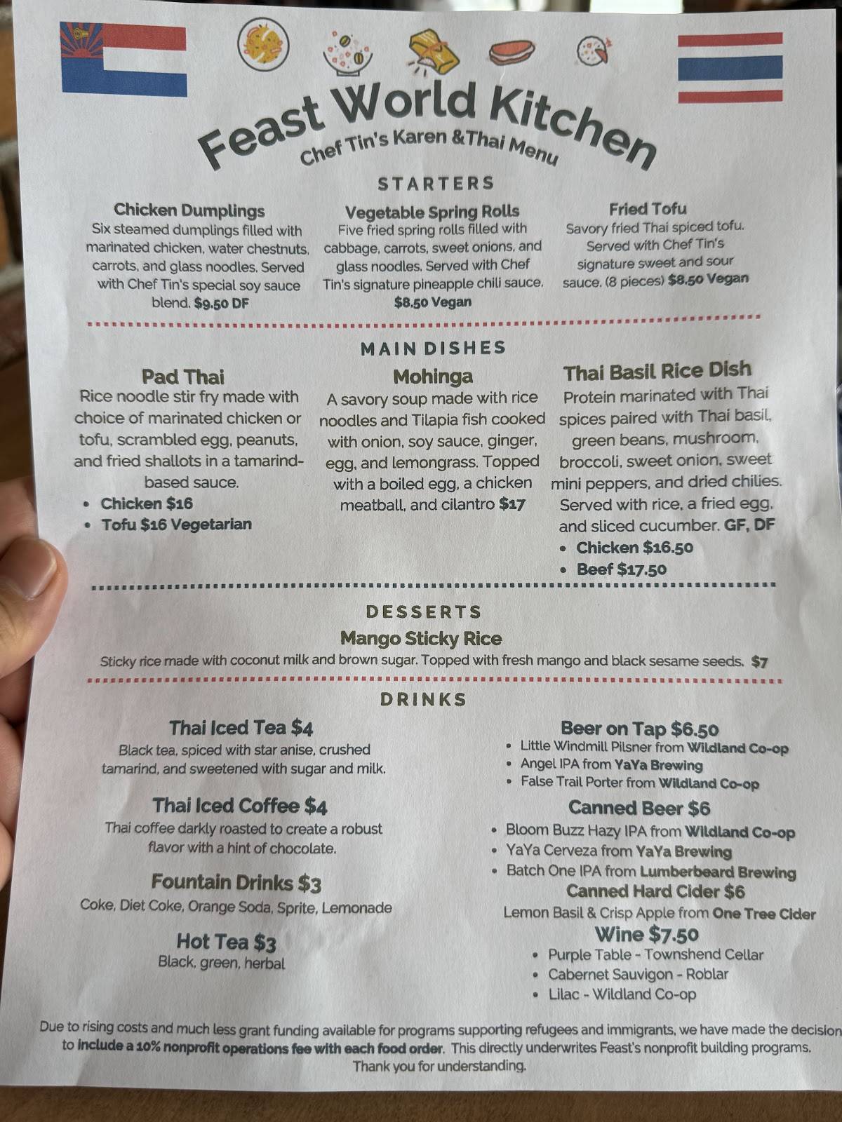 Menu at Feast World Kitchen restaurant, Spokane