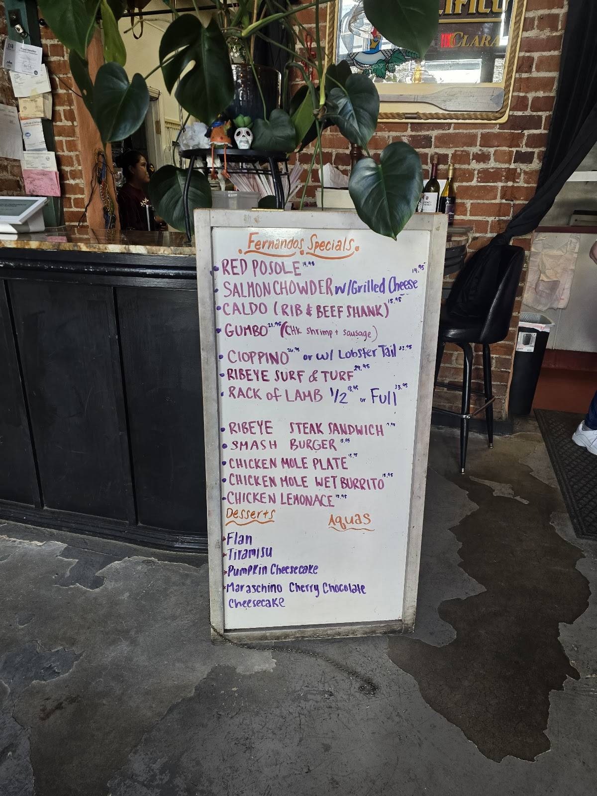 Menu at Fernandos Cali Kitchen restaurant, Yuba City