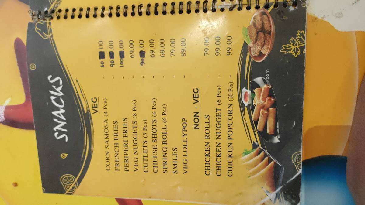Menu at Fire House, Chirala