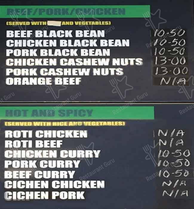 Menu at Fishtown Takeaways restaurant, Upper Hutt