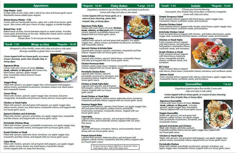 Menu at Flavors Eatery restaurant, Dayton, 865 E Franklin St