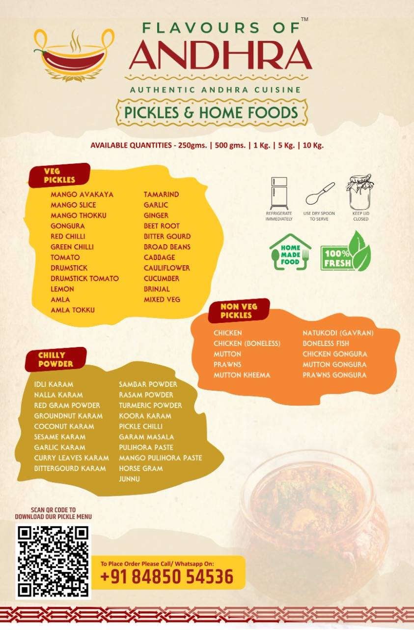 Menu at Flavours of Andhra, Pune, near