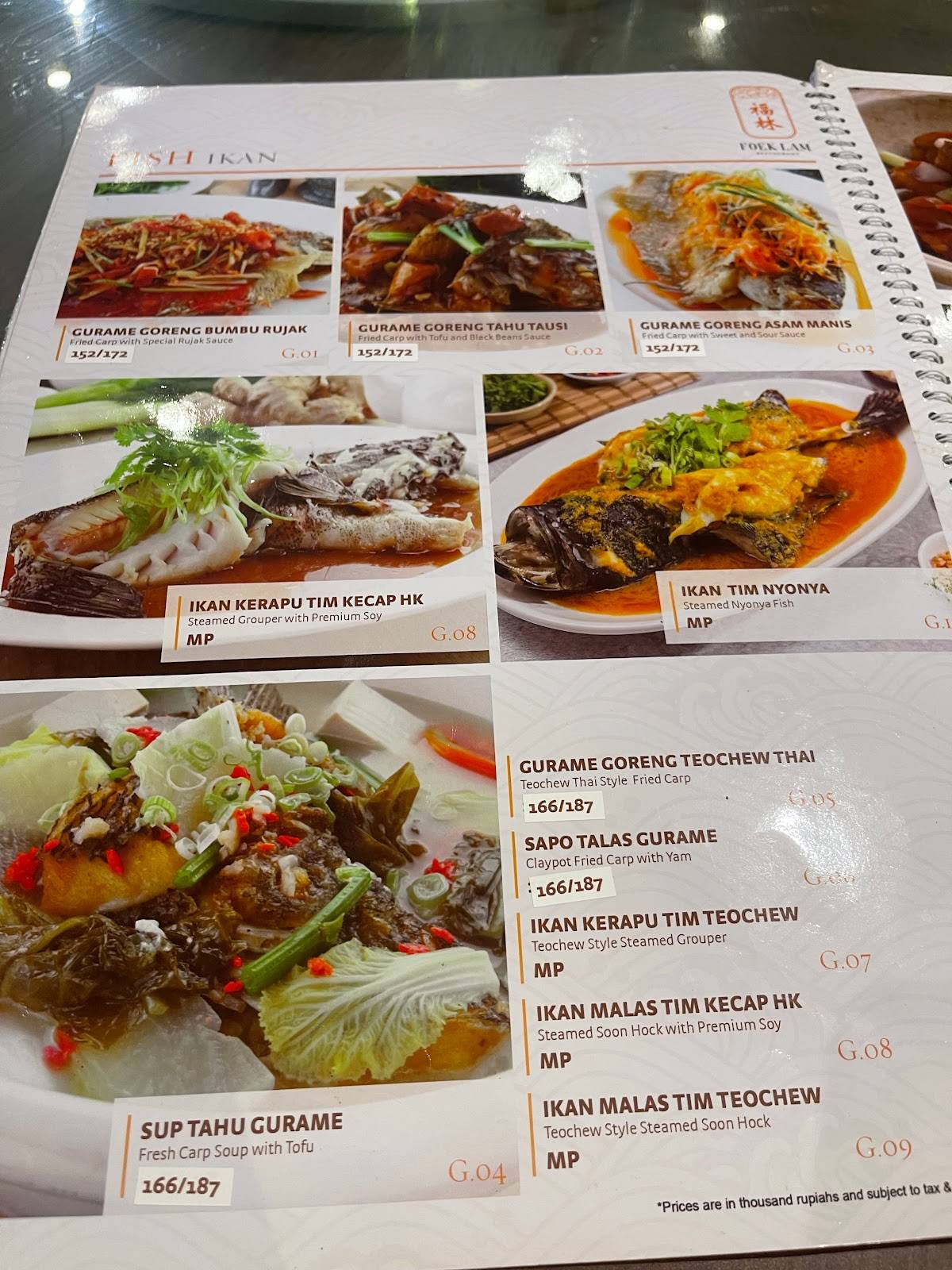 Menu at Foek Lam Summarecon Mall Serpong restaurant, Tangerang ...