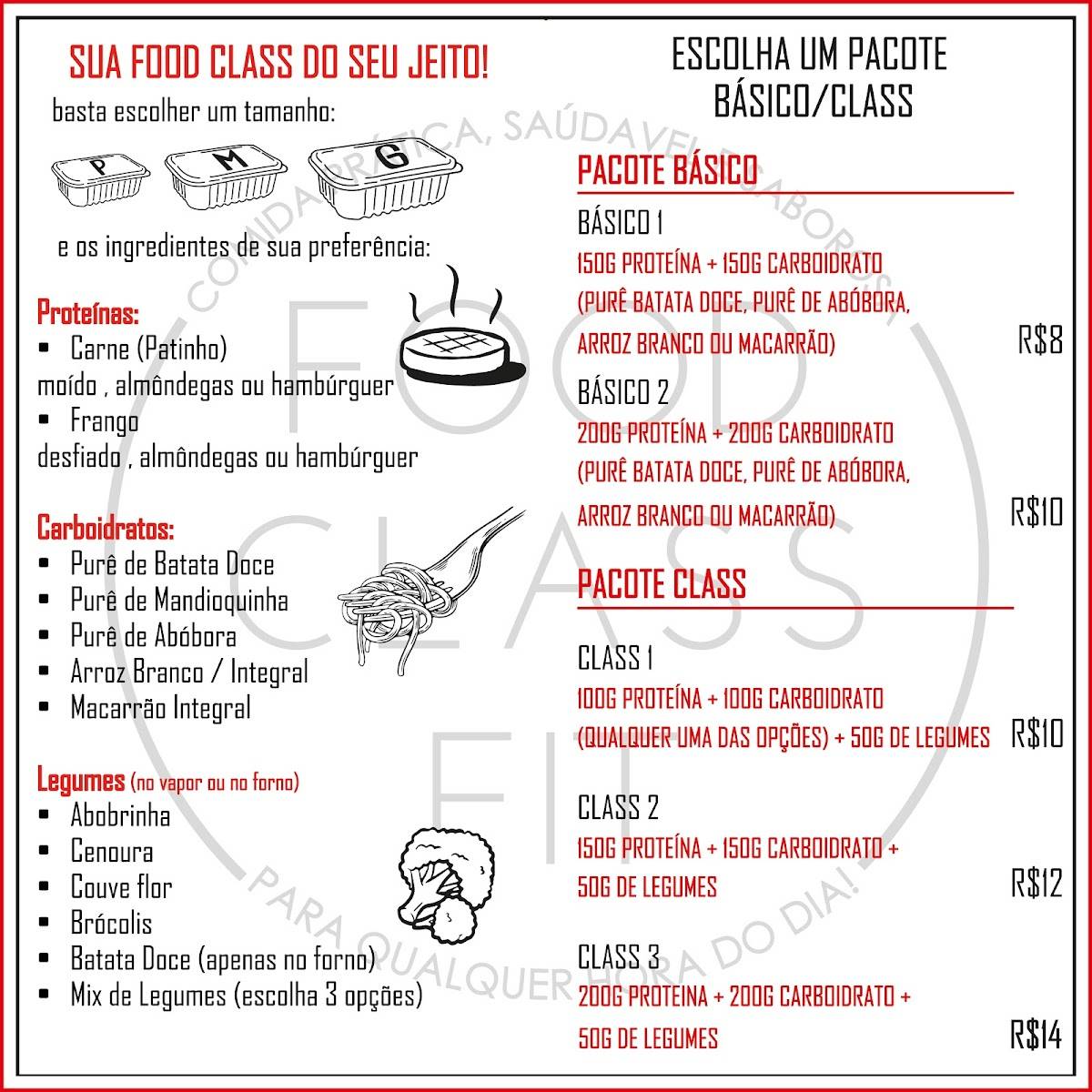 Menu at Food Class Fit - Marmitas Fit, São Paulo