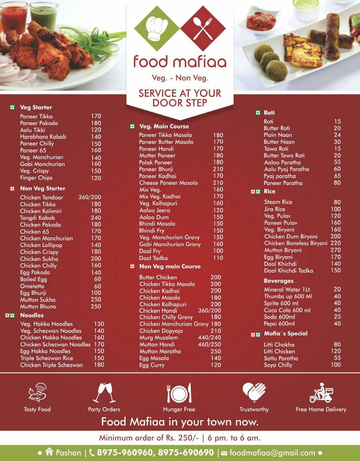 Menu at Food Mafiaa, Pune, Behind Pashankar Tiers near Shivanjali hotel ...