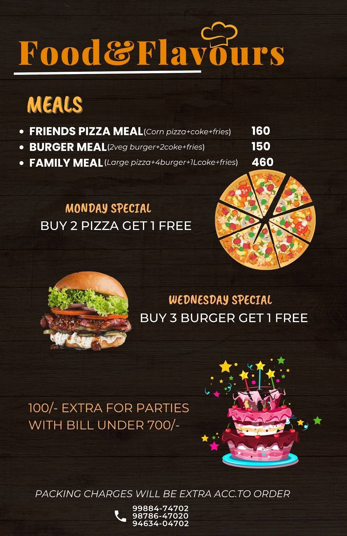 Menu at Food & Flavours fast food family restraunt, Ladhuka
