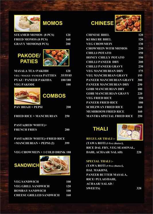 Menu at Food mantra restaurant, Jaipur