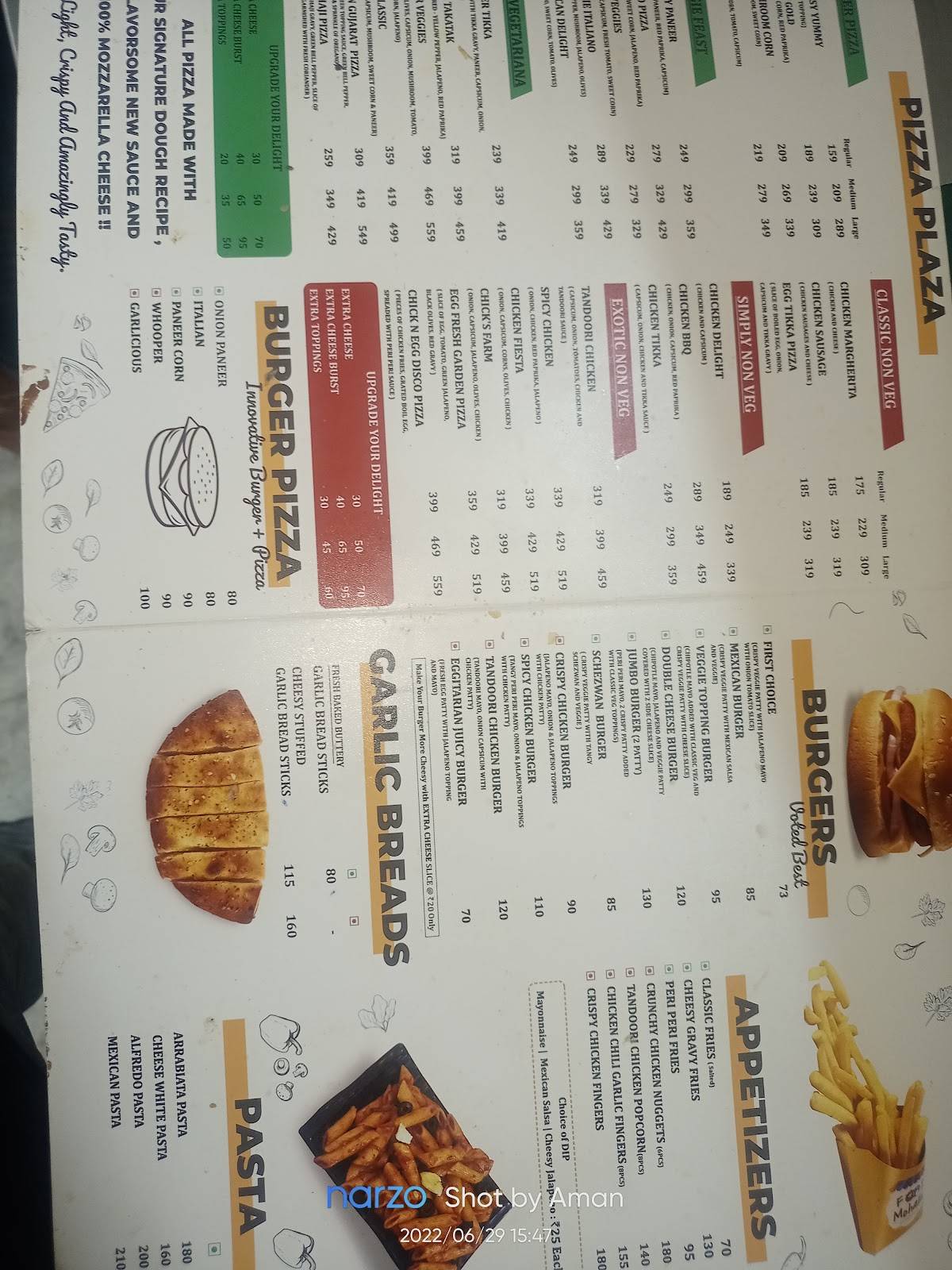 Menu at Food mohalla, Patna, Makhniya kuwa