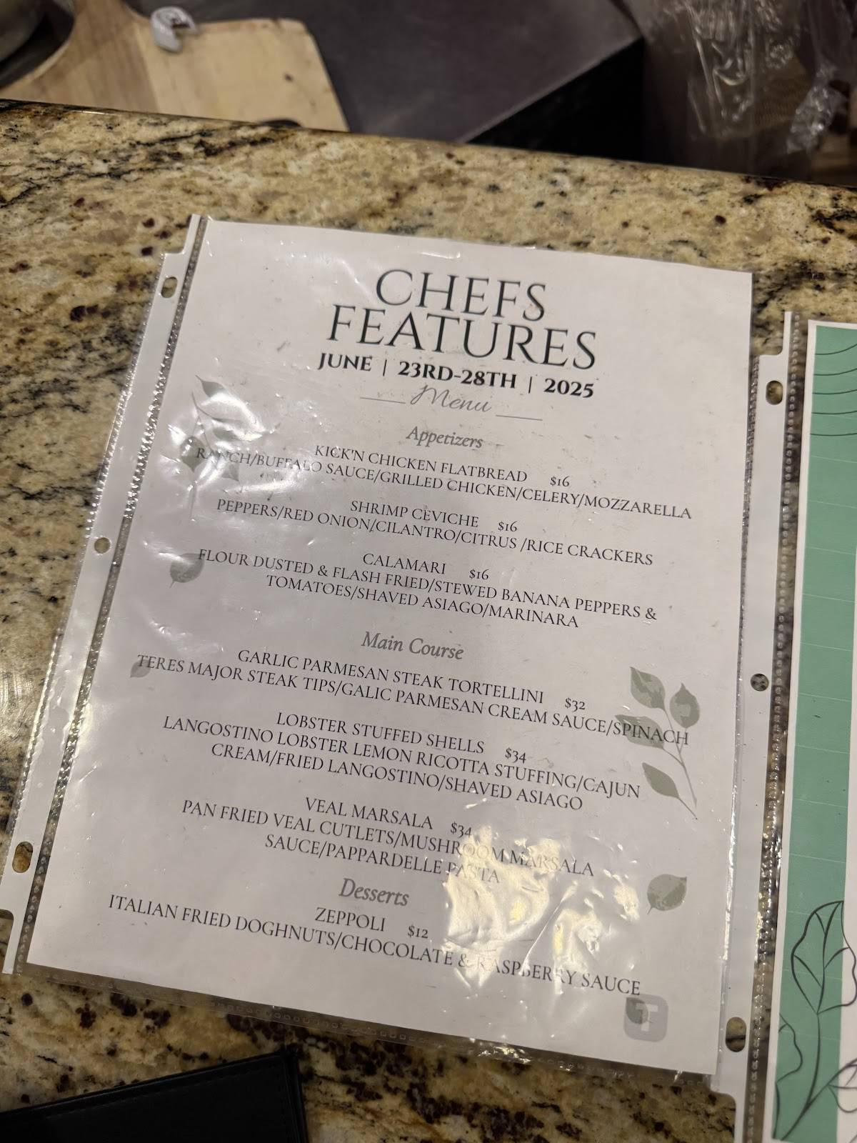 Menu at Fork & Vine restaurant, Lenoir City