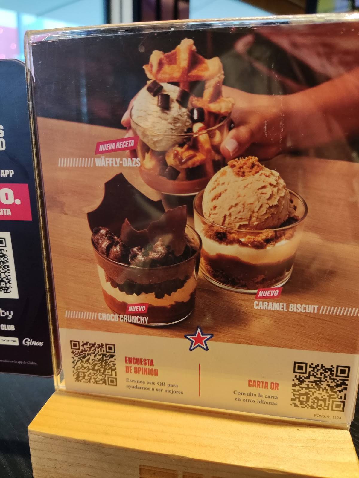 Menu at Foster's Hollywood restaurant, Guadalajara