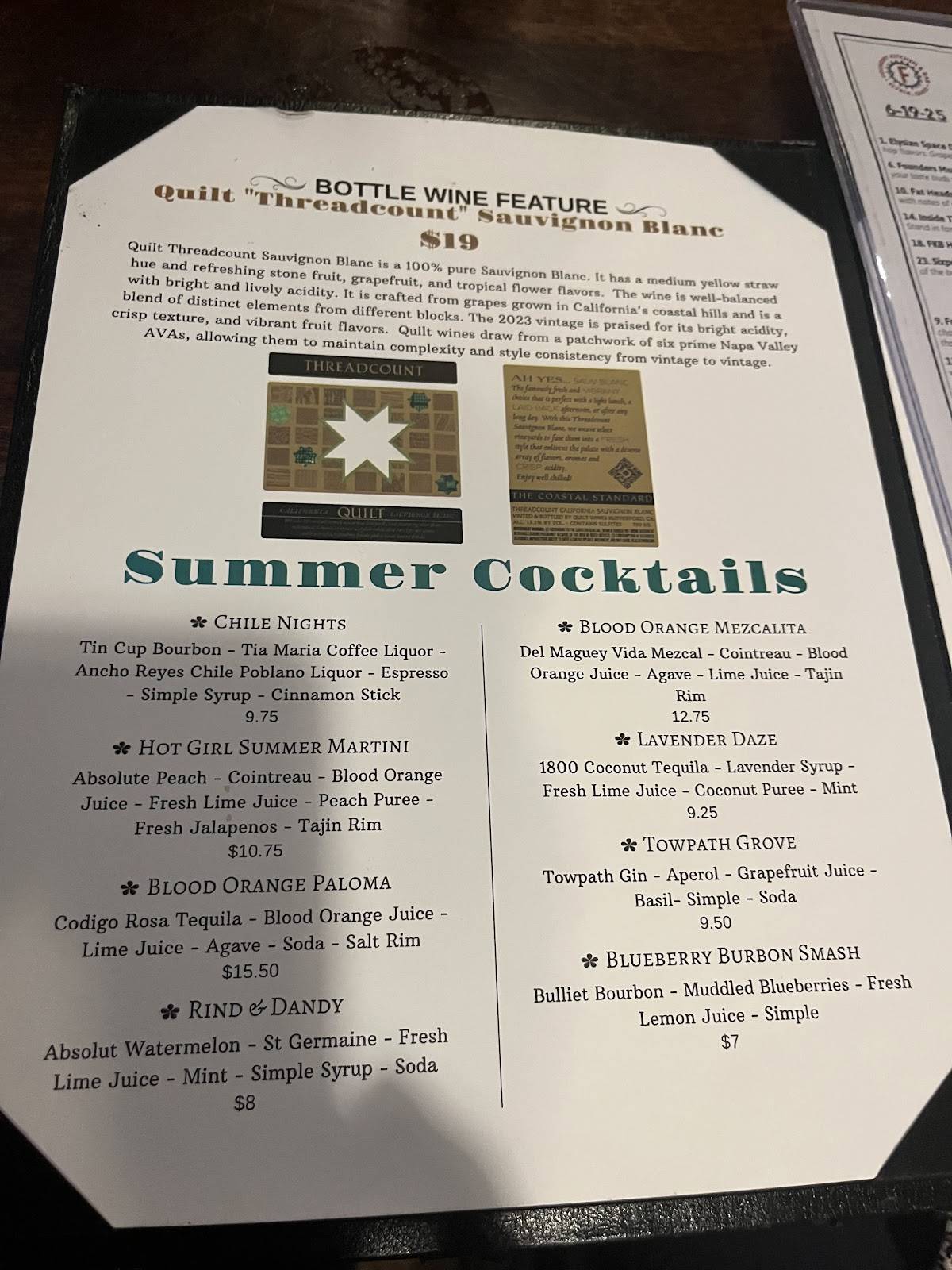 Menu at Foundry Kitchen and Bar, Elyria