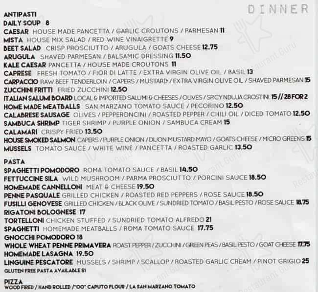 Menu at Fratelli Kanata restaurant, Ottawa, 499 Terry Fox Dr