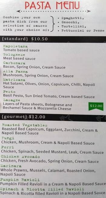 Menu at Fresco Pizza restaurant, Whittlesea