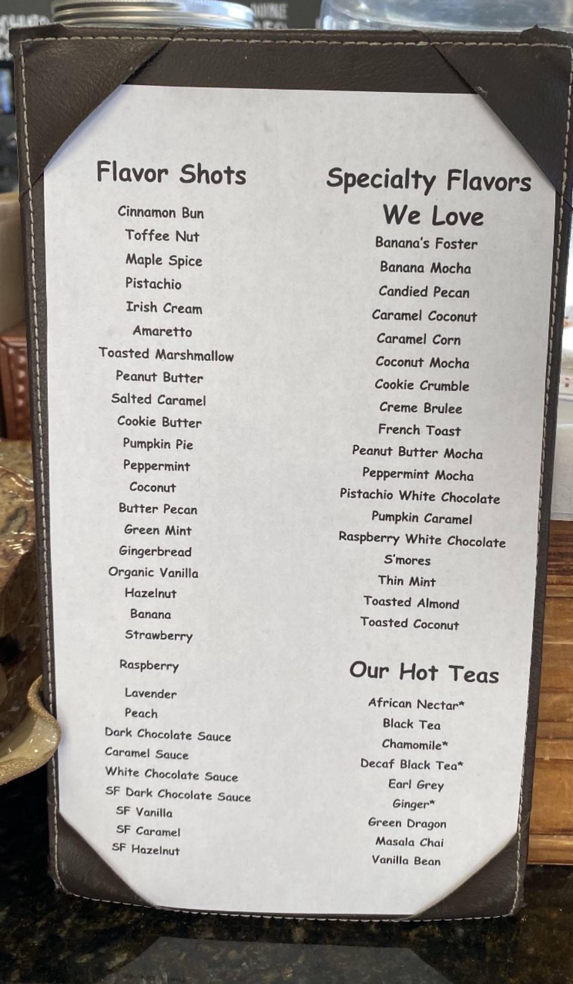 Menu at Frobie's Cafe, Dracut