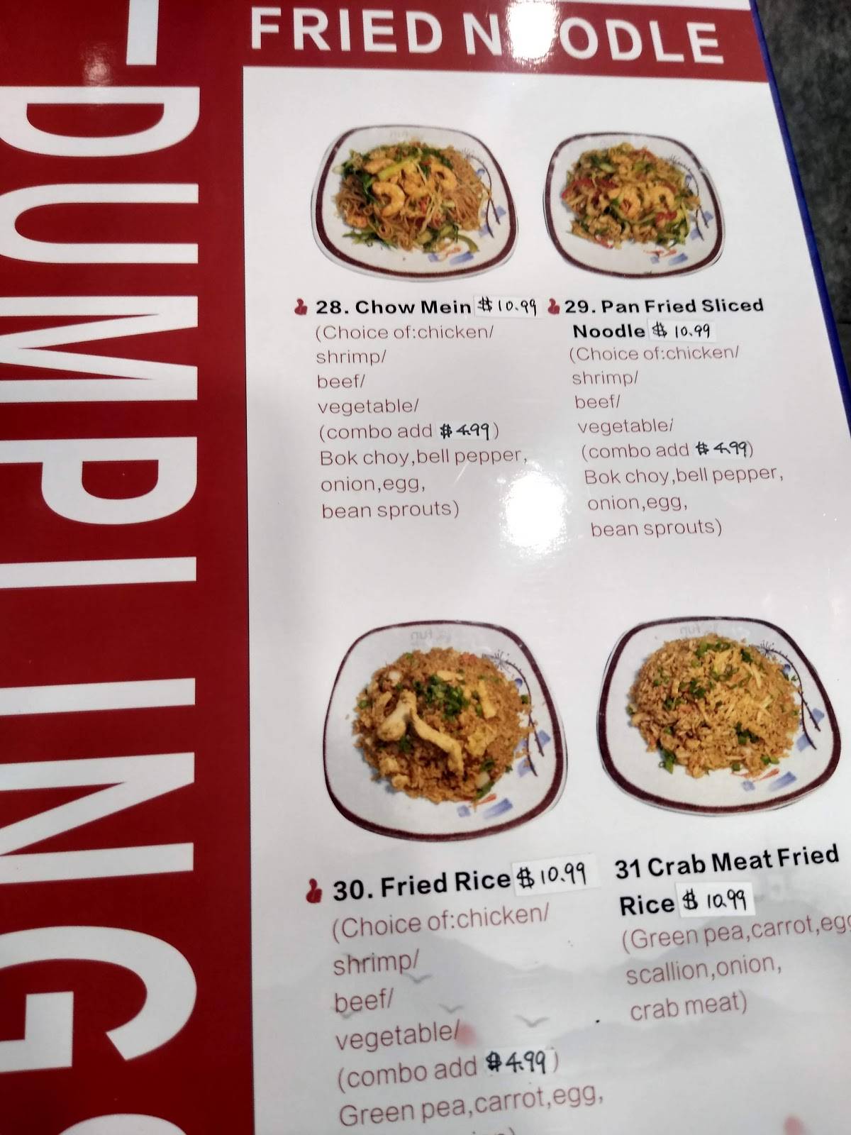 Menu at Fun noodle bar Slide Rd, Lubbock, Slide Rd ste 8