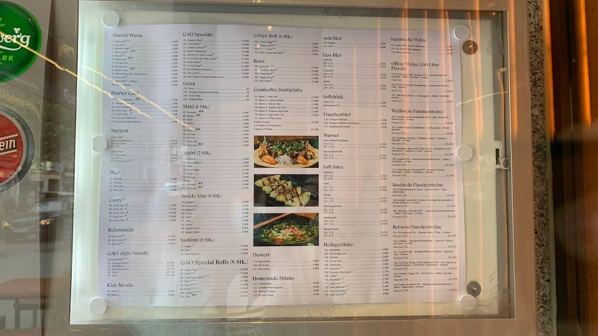 Speisekarte von GAO Vietnamese Kitchen restaurant, Essen