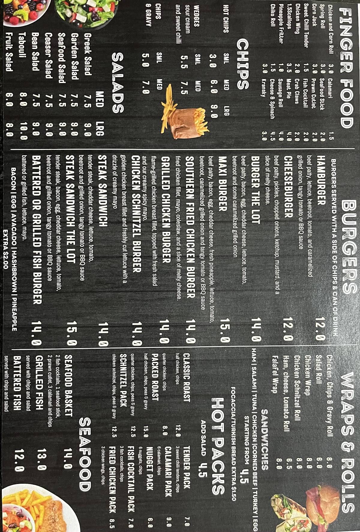 Menu at Gabby’s Cafe Wetherill Park, Wetherill Park