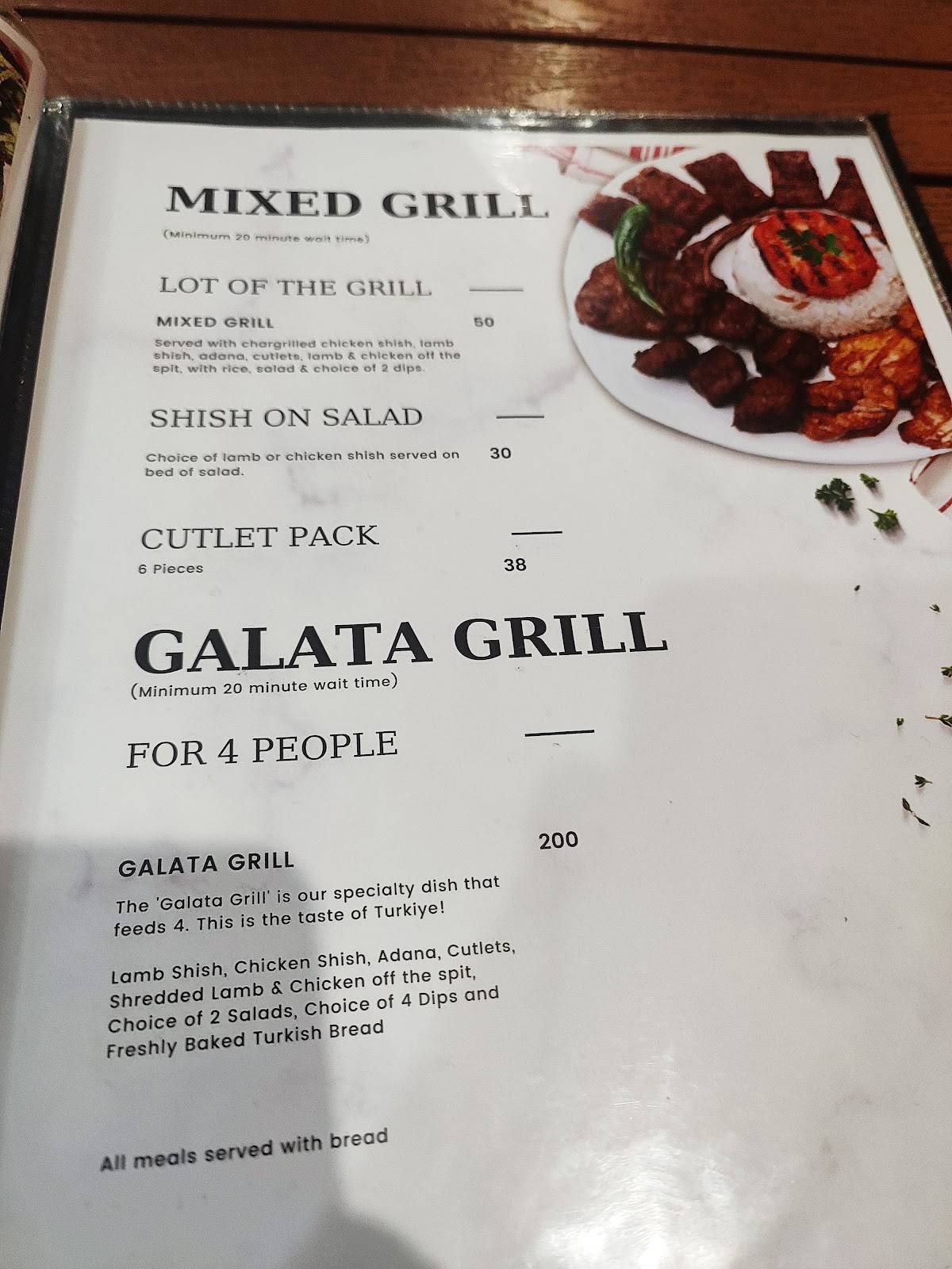 Menu at Galata Kebab and Grill restaurant, Caroline Springs