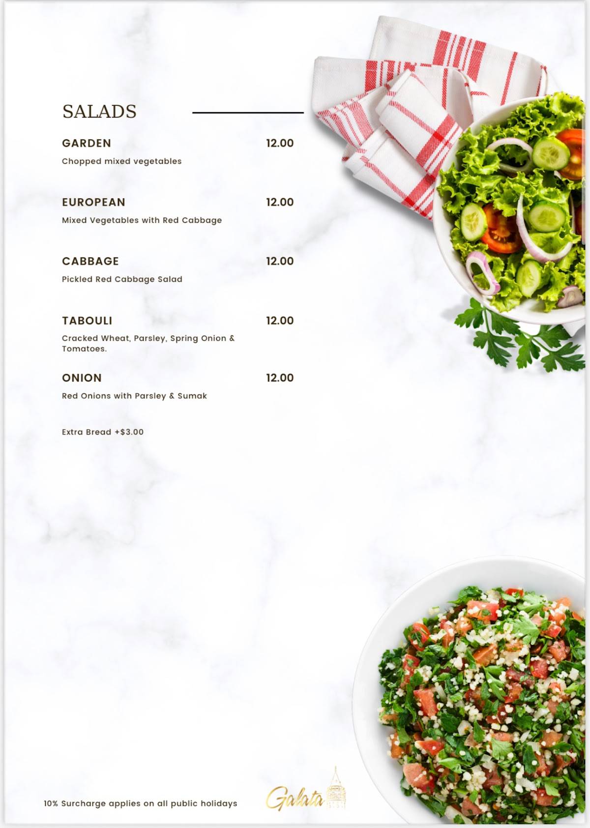Menu at Galata Kebab and Grill restaurant, Caroline Springs