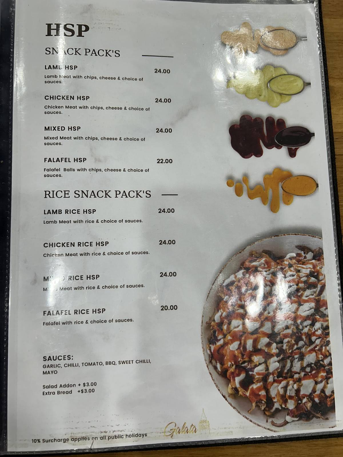 Menu at Galata Kebab and Grill restaurant, Caroline Springs