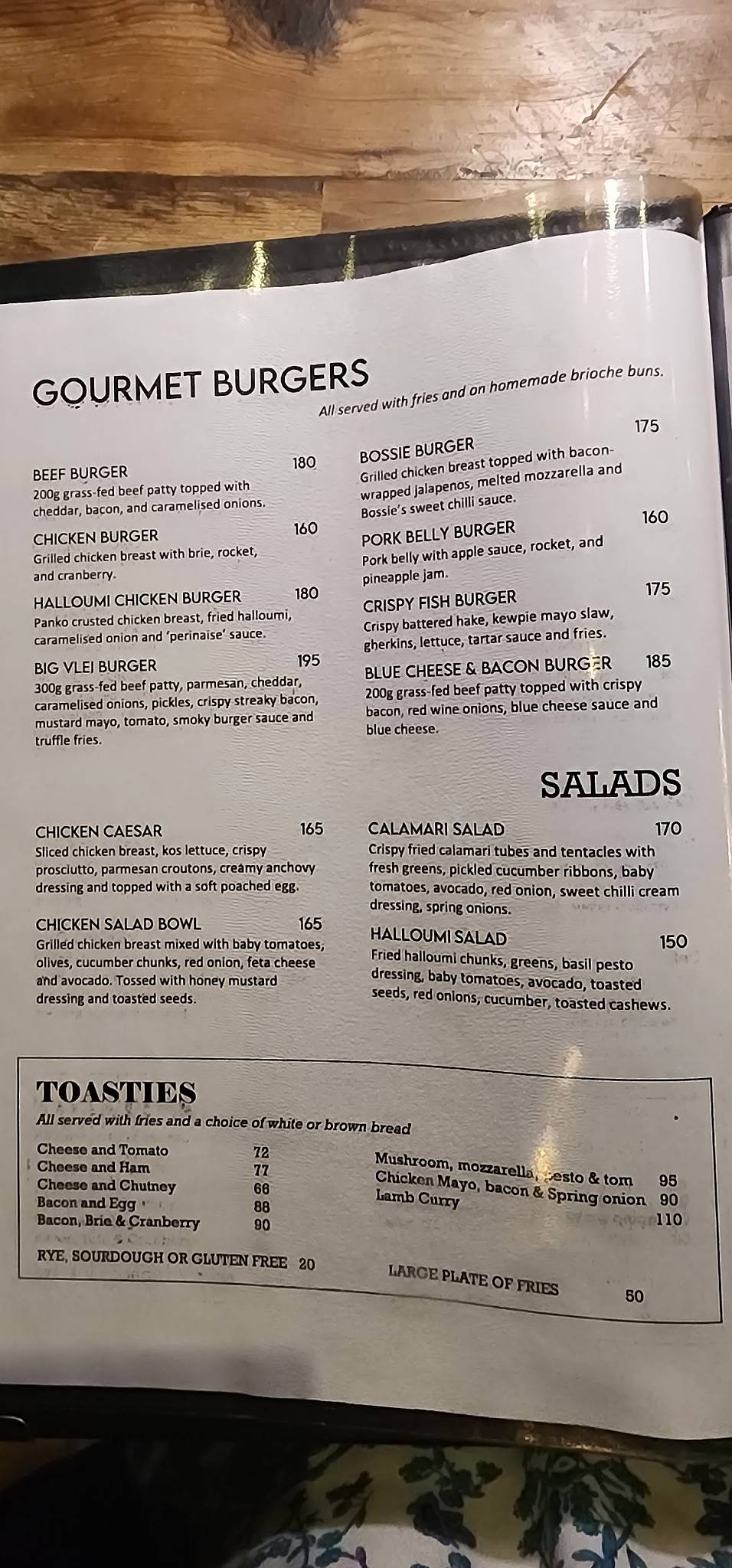 Menu at Garlingtons Bistro restaurant, Hilton