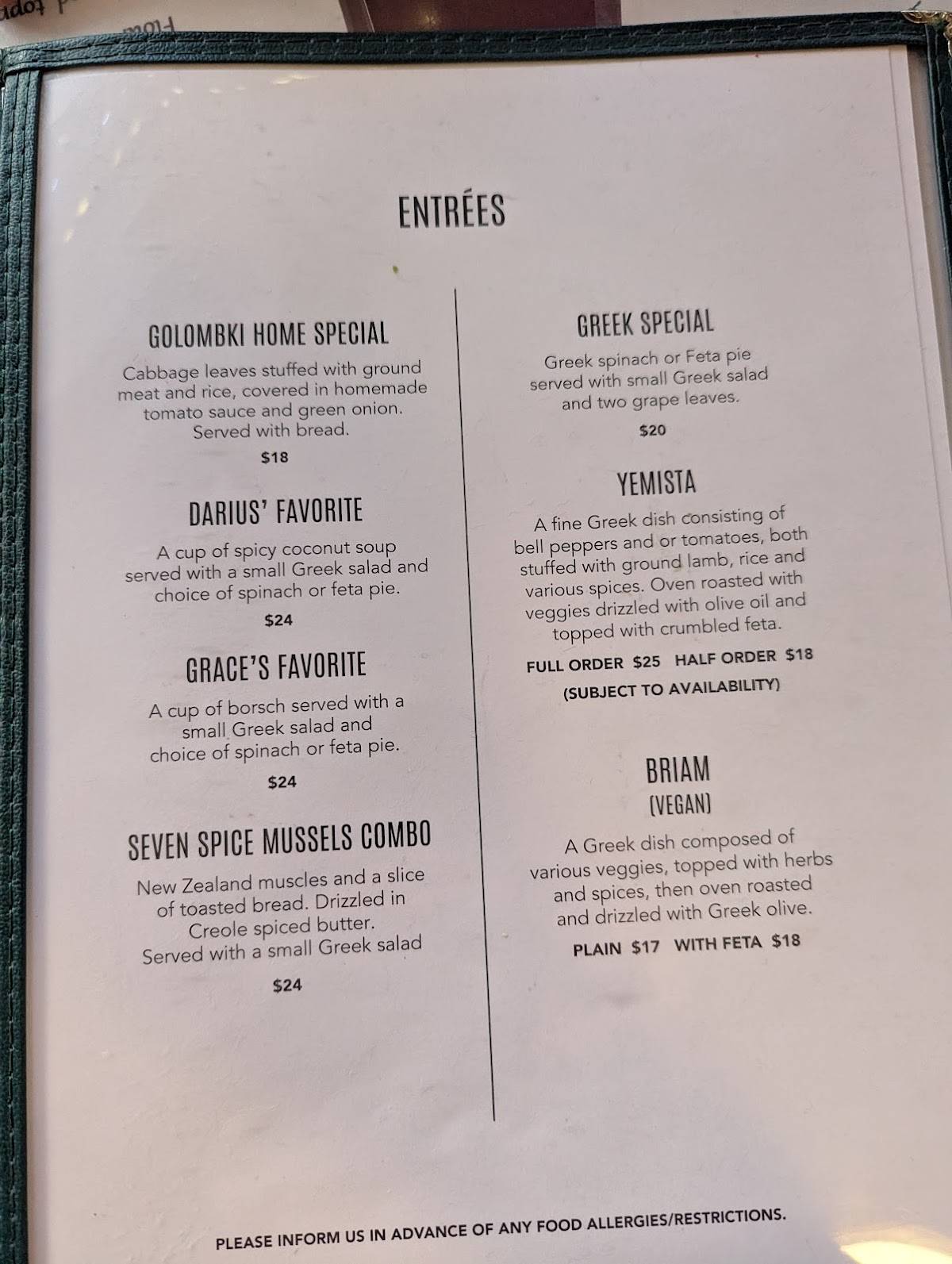 Menu at Gaufres and Goods desserts, St. Augustine, 212 Charlotte St