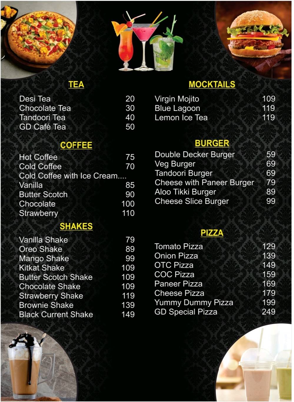 Menu at Gd cafe & restaurant, Jaipur, Shop no 19