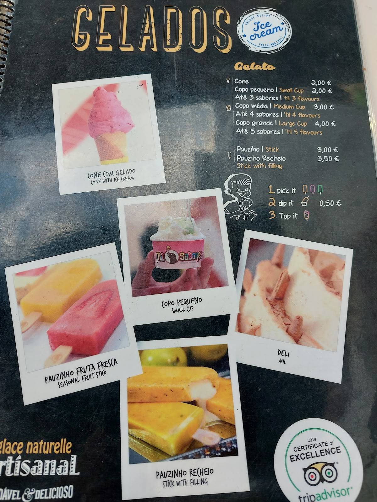 Menu em Gelataria Mil Sabores, Funchal