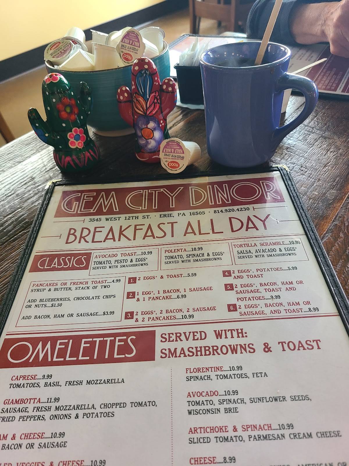 Menu at Gem City Dinor restaurant, Erie