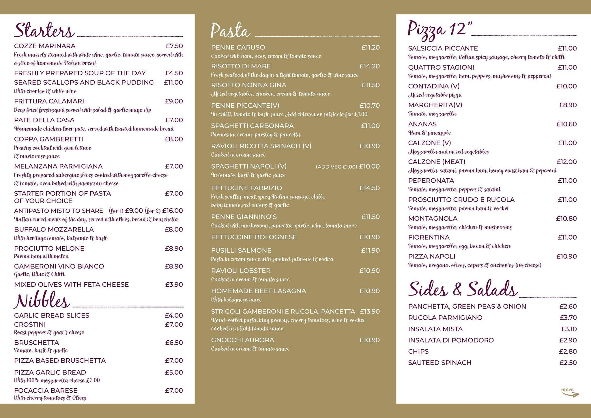 Menu at Gianninos restaurant, Broxburn