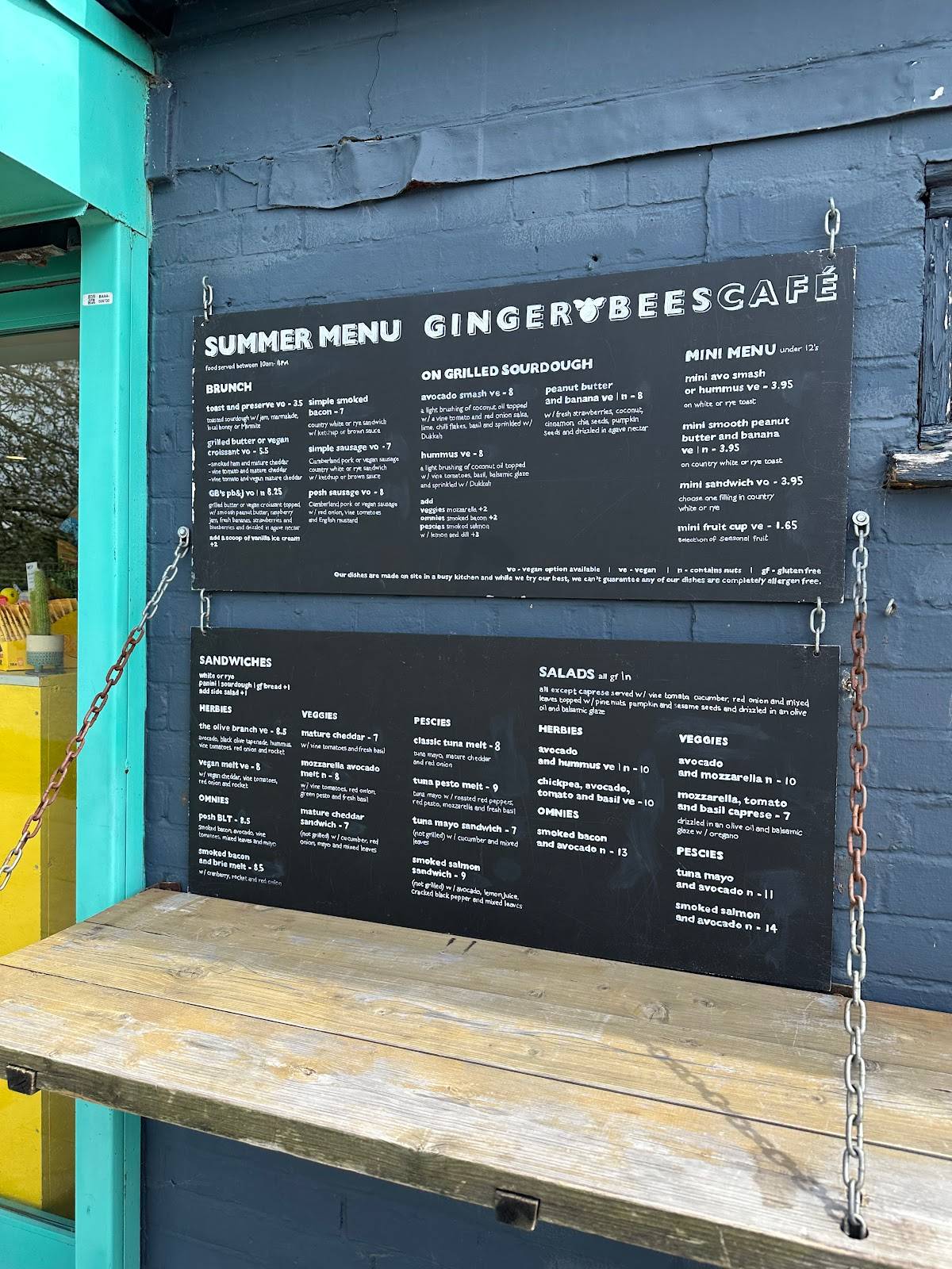 Menu at Ginger Bees Café cafe, Kingston upon Thames