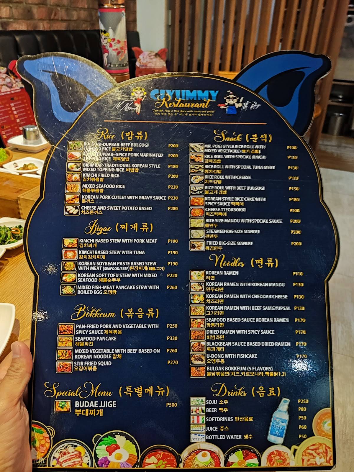 Menu at Giyummy Restaurant Mr. Pogi, Quezon City