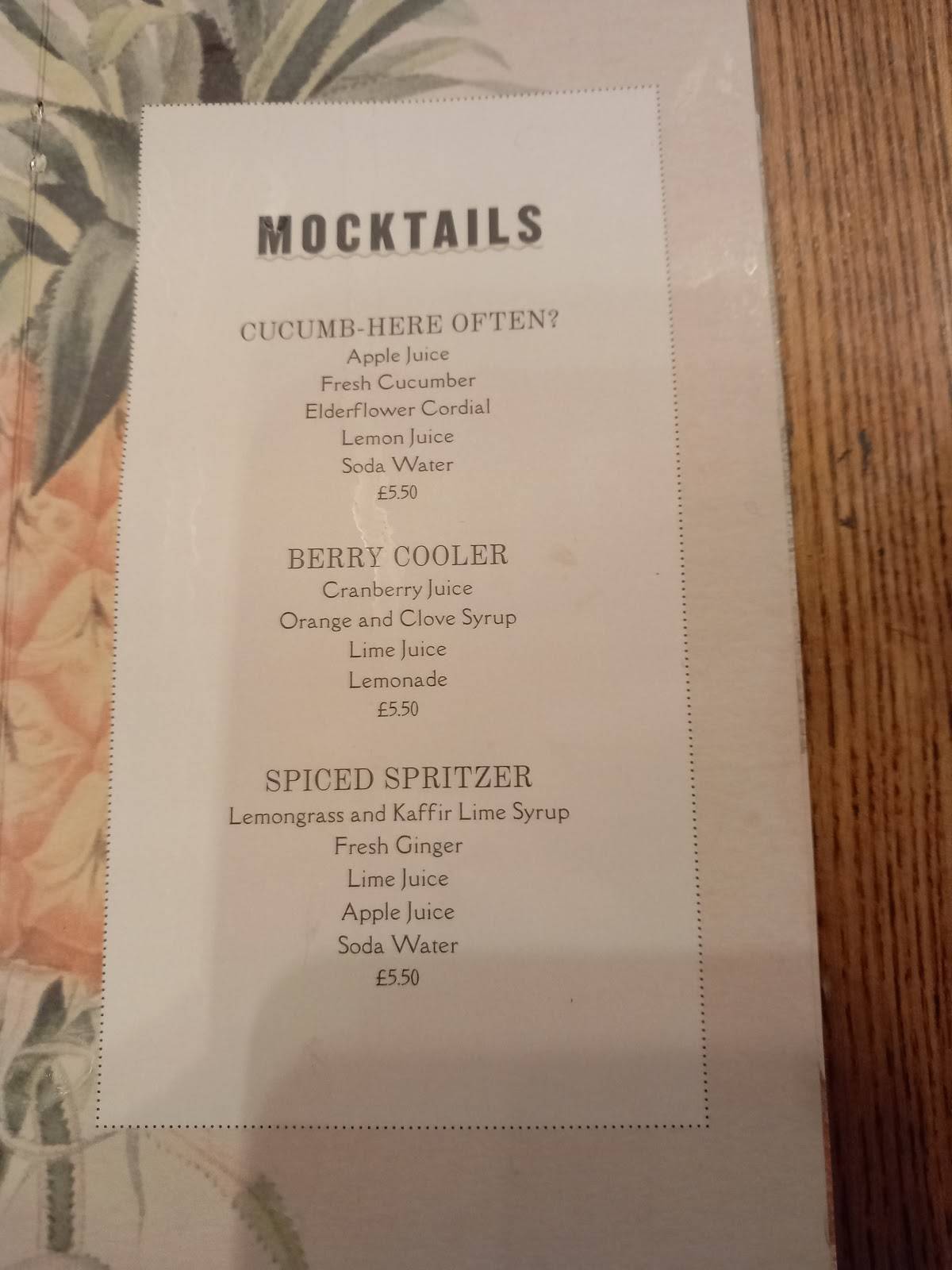 Menu at The Duke's Umbrella pub & bar, Glasgow